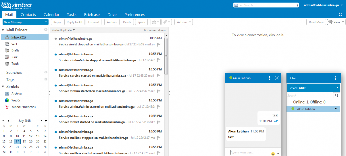 Cara Menggunakan Fitur Chat Pada Zimbra - Saadwebid