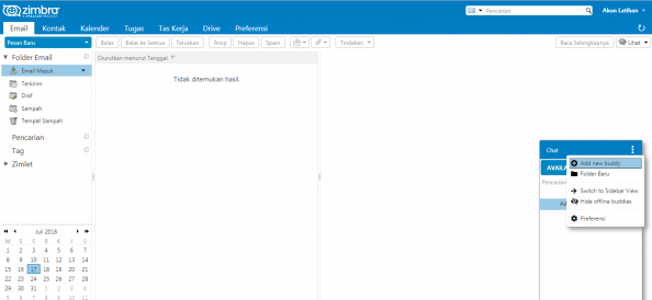 Cara Menggunakan Fitur Chat Pada Zimbra - Saadwebid