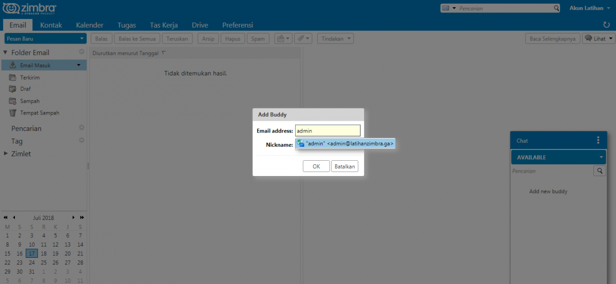 Cara Menggunakan Fitur Chat Pada Zimbra - Saadwebid